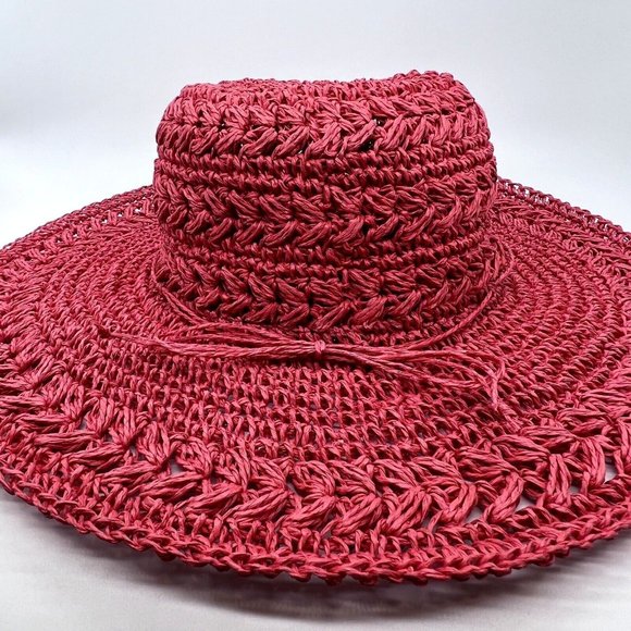 Scala | Accessories | Scala Womens Woven Straw Paper Beach Summer Sun ...